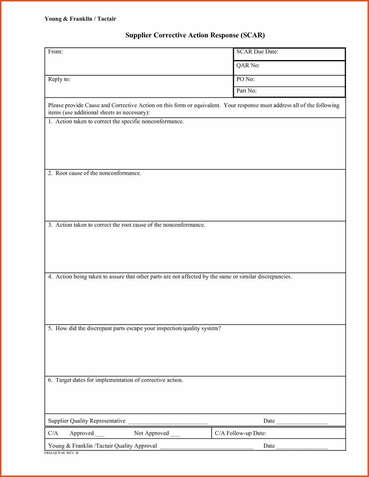 013 New Corrective Action Form Template Excel Infovia Ideas Inside 8D ...